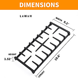 Upgraded WB31X27150 Center Grate Replacement for GE Stove Parts JXGRATE1 WB31X24737 General Electric Gas Range Grate Cast Iron Surface Burner Grate GE Cooktop Parts Stove Top Grate 1Pcs