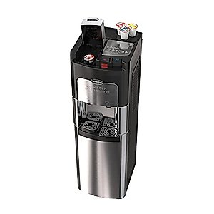 DRINKPOD Stainless Steel Bottleless Water Cooler with Coffee Maker Dispenser. Hot and Cold Water Cooler and Single Serve Coffee Brewer in One