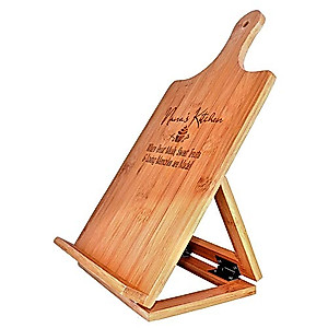 Nana Gift Cookbook Stand Recipe Holder - Custom Engraved Bamboo Cutting Board Foldable Chef Easel Metal Hinge Kickstand iPad Tablet Compatible Christmas Birthday Mother Day Kitchen Decor (7.25x13.5)