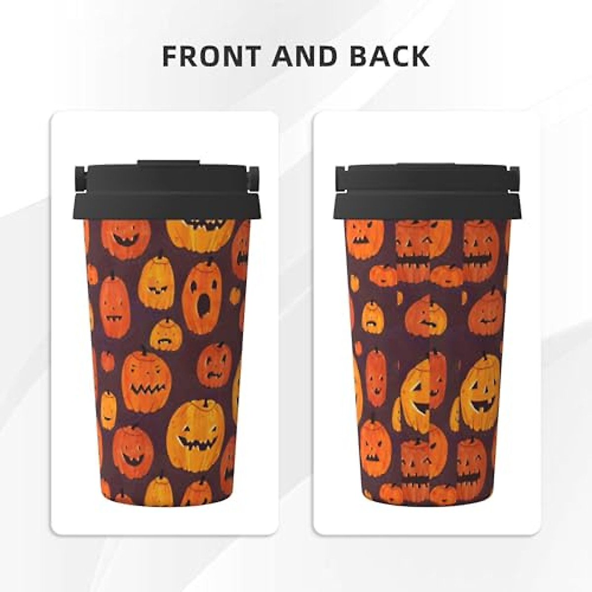 WANGXUEE Halloween Pumpkin1 Print 500ml Stainless Steel Travel Tumbler Double Wall Vacuum Insulated Coffee Mug