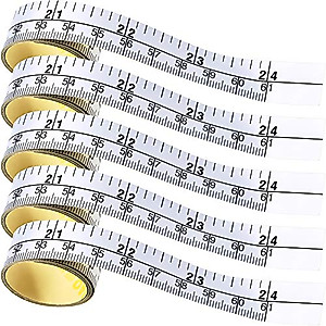 Self-Adhesive Measuring Tape Workbench Ruler Adhesive Backed Double Scale Stick Tape Measure for Work Woodworking, Saw, Drafting Table (24 Inch,5 Pieces)