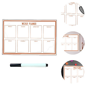 Toddmomy 1set Whiteboard Board Planner White with Calendar Erase Kindergarten Dry Education Eraser Early Magnetic Weekly Marker Refrigerator Office Adhesive Home for Xcm Erasable