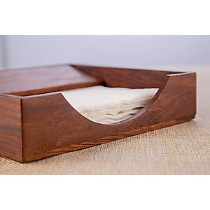 Rusticity® Wood Paper Napkin Holder for Napkin and Tissues - Sleek Design | Handmade | (7x7 in)
