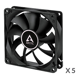 ARCTIC F9 PWM PST (5 Pack) - 92 mm PWM PST Case Fan with PWM Sharing Technology (PST), Quiet Motor, Computer, Fan Speed: 150-1800 RPM - Black
