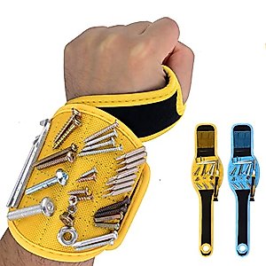 Magnetic Wristband, Tool Belts with Super Strong Magnets Holding Screws Nails Drill Bits Handy Gadgets for Fathers, Boyfriends, Handyman (Yellow)