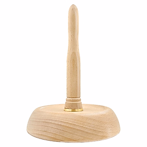 Premium Beechwood Yarn Holder with Brass Twirling Mechanism | Stand Ball Spindle Crochet and Sewing Tool | Wood Cord Organizer for Knitting, Embroidery, and Crafts