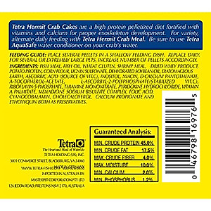 TetraFauna Hermit Crab Cakes 1.58 Ounces, Food Pellets For All Land Crabs, 100ml (16976)