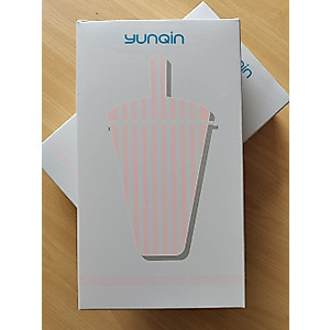 YunQin 320ml Plastic Water Bottles, 4 Colors Cute Watermelon Ice Cream Water Bottle with Straw, Anti-fall Portable Popsicle Shape Water Cup for Girls (pink)