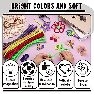 150 Pieces Black Pipe Cleaners for Hair, Pipe Cleaners Chenille Stem, Craft Pipe Cleaners, Art Pipe Cleaners, Fuzzy Sticks for Creative Home Arts and Crafts Project Decoration Supplies