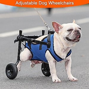 Dog Wheelchair for Back Legs, Adjustable Dog Wheelchairs with 2 Wheels, Dog Wheelchair Cart for Hip Support, Mobility Aids for Small Pets Hind Limbs (Middle)