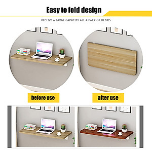 RXBFD Wall Mounted Workbench Wall Hanging Folding Solid Wood Drop-Leaf Table Small Fold Down Kitchen Table Heavy Duty Fold Fown Dining Table Computer Desk