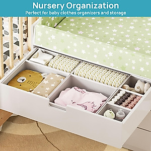 Vtopmart 12Pack Drawer Organizer for Clothes, Underwear Drawer Organizer Bins, Foldable Fabric Closet Storage Organizers, Dresser Drawer Dividers for Baby Clothing, Bra, Socks, Ties, Scarf