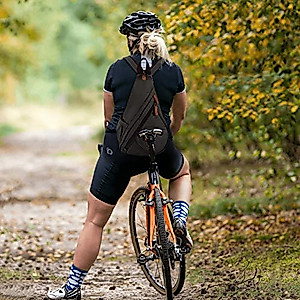 Phenas 2 In 1 Vintage Chest shoulder Bag Canvas Sling Bag Casual Backpack for Men Women Daily Outdoor Sport Cycling Hiking