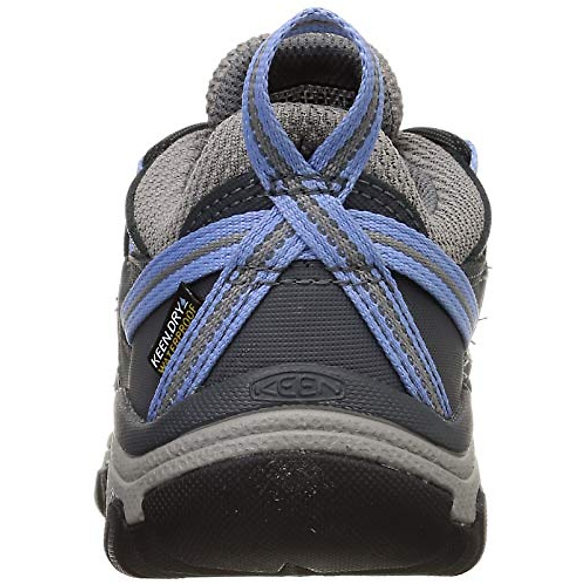 KEEN Women's Ridge Flex Low Height Waterproof Hiking Shoes, Steel Grey/Hydrangea, 9.5