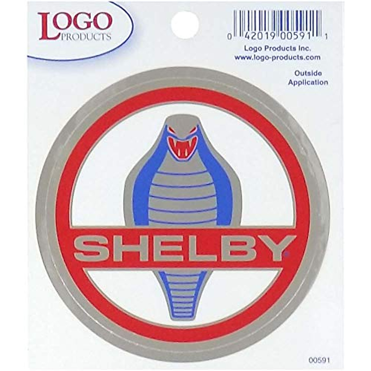 Logo Products Inc. Carroll Shelby Cobra Round Metallic Sticker - Small