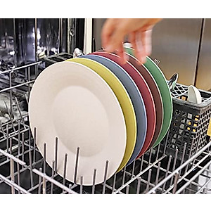 Greenandlife Premium Plastic Dinnerware Sets for 6(24pcs), Unbreakable Microwave Safe Reusable Lightweight Plates and Bowls Sets Cups Dishwasher Safe Dishes for Outdoor Camping, RV