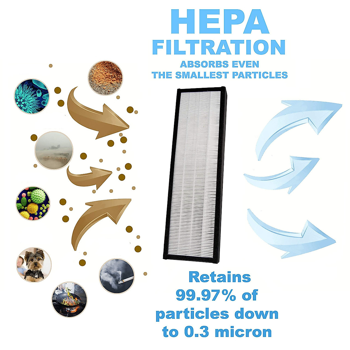 HQRP HEPA Filter B w/ 4-Pack Carbon Filters compatible with GermGuardian AC4800 AC4820 AC4900CA AC4825 AC4850PT; parts FLT4825 FLT4850PT FLT22CB4 Replacement