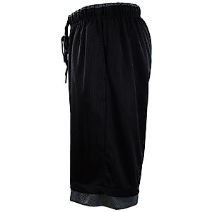 Mens Active Athletic Mesh Training Shorts (4X-Large, 412-Black)