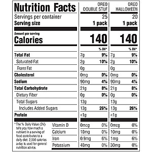 Oreo Fall Treats Cookies 45 Pack 1.02 Oz Net Wt 45.9 Oz
