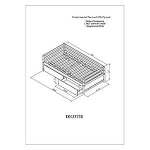 HomSof Twin Daybed with Two Storage Drawers,White