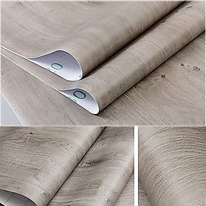 Self Adhesive Gray Oak Wood Contact Paper Shelf Liner for Bathroom Kitchen Cabinets Countertop Table Desk Door Decal 24x117 Inches
