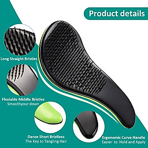 WYNK Detangler Brush - 2-Piece Value Set - Wet Detangling Hair Brush,Professional No Pain Detangler for Women,Men,Kids (2 Pack, Green&Pink)