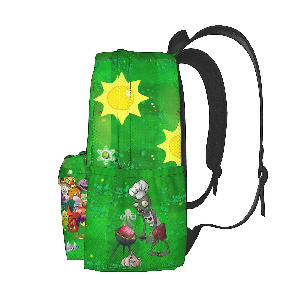 lyneeo Green Plants Backpack Lightweight Durable Zombies Laptop Bag Large Capacity Bookbag Adjustable Strap For Vacations Travel Camping Casual Backpack Gift For Women Men