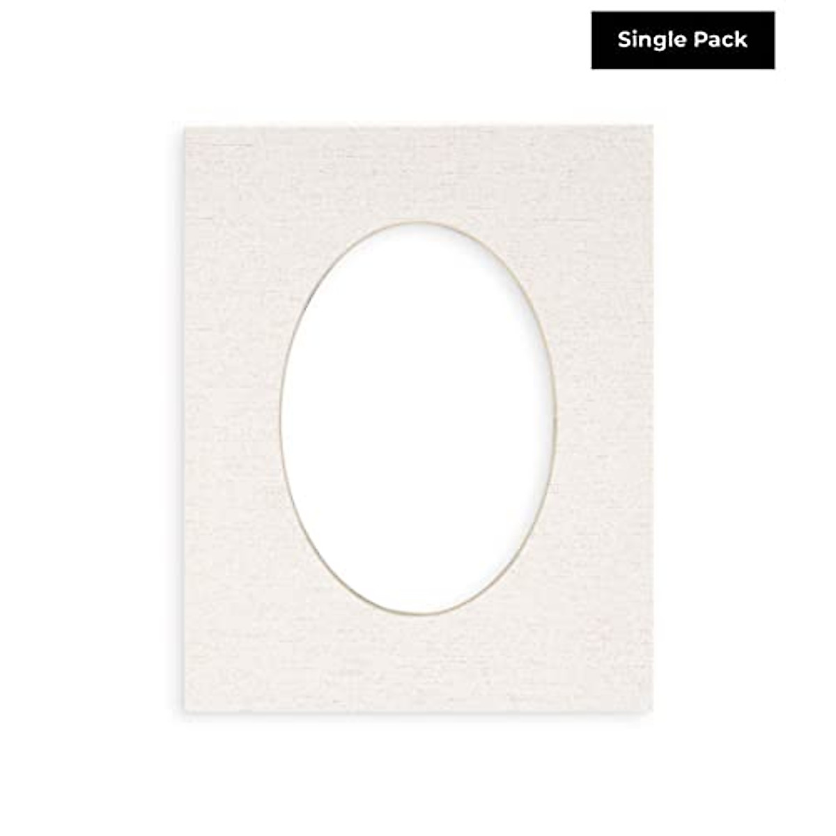 12x16 Mat Bevel Cut for 11x13.5 Photos - Precut White Linen Canvas Oval Shaped Photo Mat Board Opening - Acid Free Matte to Protect Your Pictures - Bevel Cut for Family Photos, Pack of 1 Matboard Show