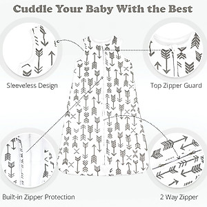 Baby Wearable Blanket, Winter Sleep Sack 2.5 TOG, Cotton Sacks for 6-12 Months, 1 Pack Medium Size, 3 Layers 2-Way Zipper Transition Sleeping Bag