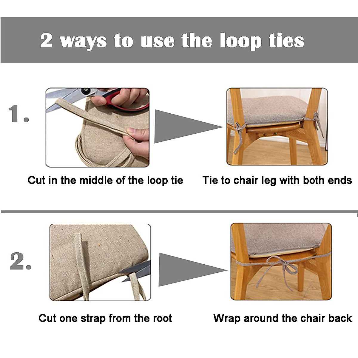 Sigmat Dining Chair Cushion 16.5"x16"x1.5" Memory Foam Washable Kitchen Chair Seat Cushion Pads Beige