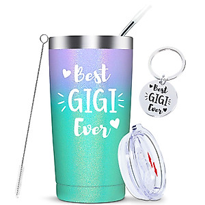 KOOLDRINK Best Gigi Ever-Grandma Gifts from Granddaughter Grandson Mothers Day Birthday Christmas Gifts for Nana,Mimi,Soon to be Gigi,Stainless Steel Insulated Grandmother Mug Cup 20Ounce Multicolor