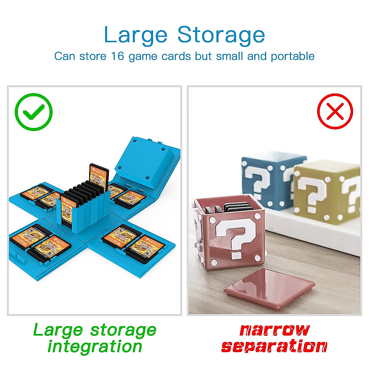 UFOPETIE Game Case and Storage Box for Switch Game Cards Zleda Games,Up to 16 Cards,for Nintendo Switch Game Card Case Cube