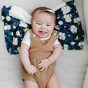 Saranoni Satin Back Receiving Blankets for Babies Super Soft Lush Luxury Baby Blanket (Satin Back Rose Blossom, Mini 20" x 15")