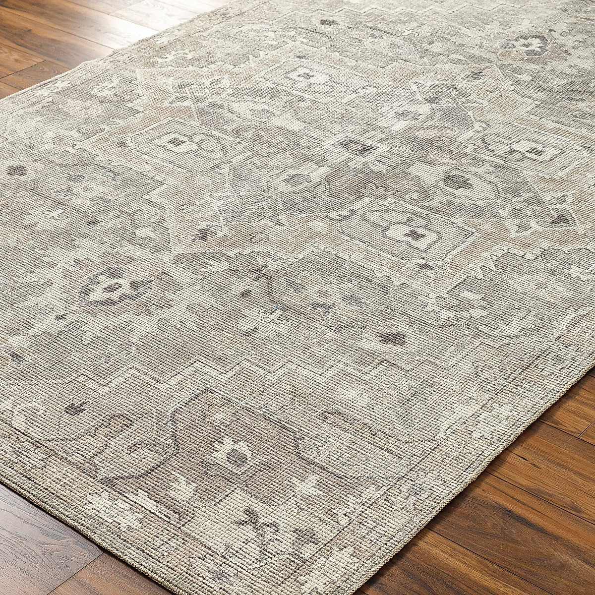 Livabliss x Becki Owens Elle Medallion Area Rug , 7'10" x 10', Light Grey