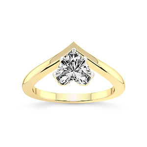 1 Carat | IGI Certified Heart shape Lab Grown Diamond Engagement Ring For Women | 14K Or 18K in White, Yellow Or Rose Gold | Janes Chevron Diamond Ring |FG-VS1-VS2 Quality Friendly Diamonds Engagement Ring