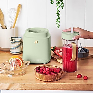 Beautiful PowerExact Blender System, 700W, 50oz Tritan Jar, 20oz Single-Serve Cup (Sage Green) by Drew Barrymore