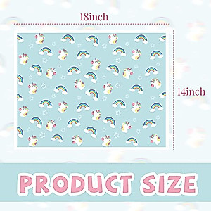 Sawysine Disposable Stick on Placemats for Baby and Kids, Restaurant Table Mats Sticky Waterproof Unicorn Place Mats for Toddler Travel Schools Family (50 Pcs)