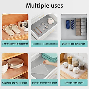 Shelf Liner,Drawer Anti-Slip Mat,Waterproof Clear Cabinet Liners,Non Adhesive Mat for Fridge, Bathroom, Kitchen, Drawers(11.8 Inchx59.05 Inch)