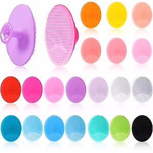 20 Pack Face Scrubber Soft Silicone Facial Cleansing Brush Face Wash Brush for Deep Cleaning Face Scrub Brush for Massage Face Exfoliator Blackhead Removing Face Cleansing Pads Silicon Face Cleaner