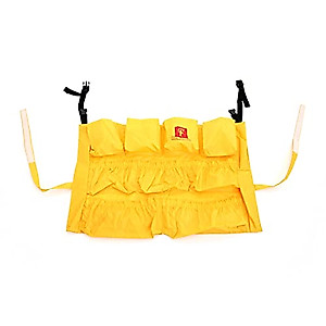 Trash Can Caddy Bag | Brute Compatible | Fits 32-55 Gallon Can | 12 Pockets | Heavy Duty Vinyl Construction Organizer for Cleaning & Janitorial Duties.