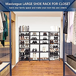 Mavivegue Shoe Rack, 8 Tier Large Shoe Rack Organizer 5 Tier Shoes Rack for Closet Entryway