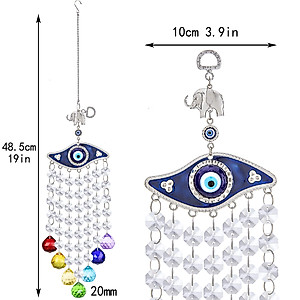 Evil Eye Decor Sun Catchers with Crystals Window Garden Hanging Elephant Suncatcher Prism Rainbow Maker Pendant