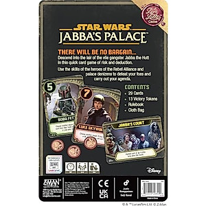 Z-Man Games Jabba's Palace A Love Letter Game - Rebel Bravery and Vile Deceit! Strategy Game for Kids and Adults Set in The Star Wars Universe, Ages 10+, 2-6 Players, 20 Minute Playtime, Made