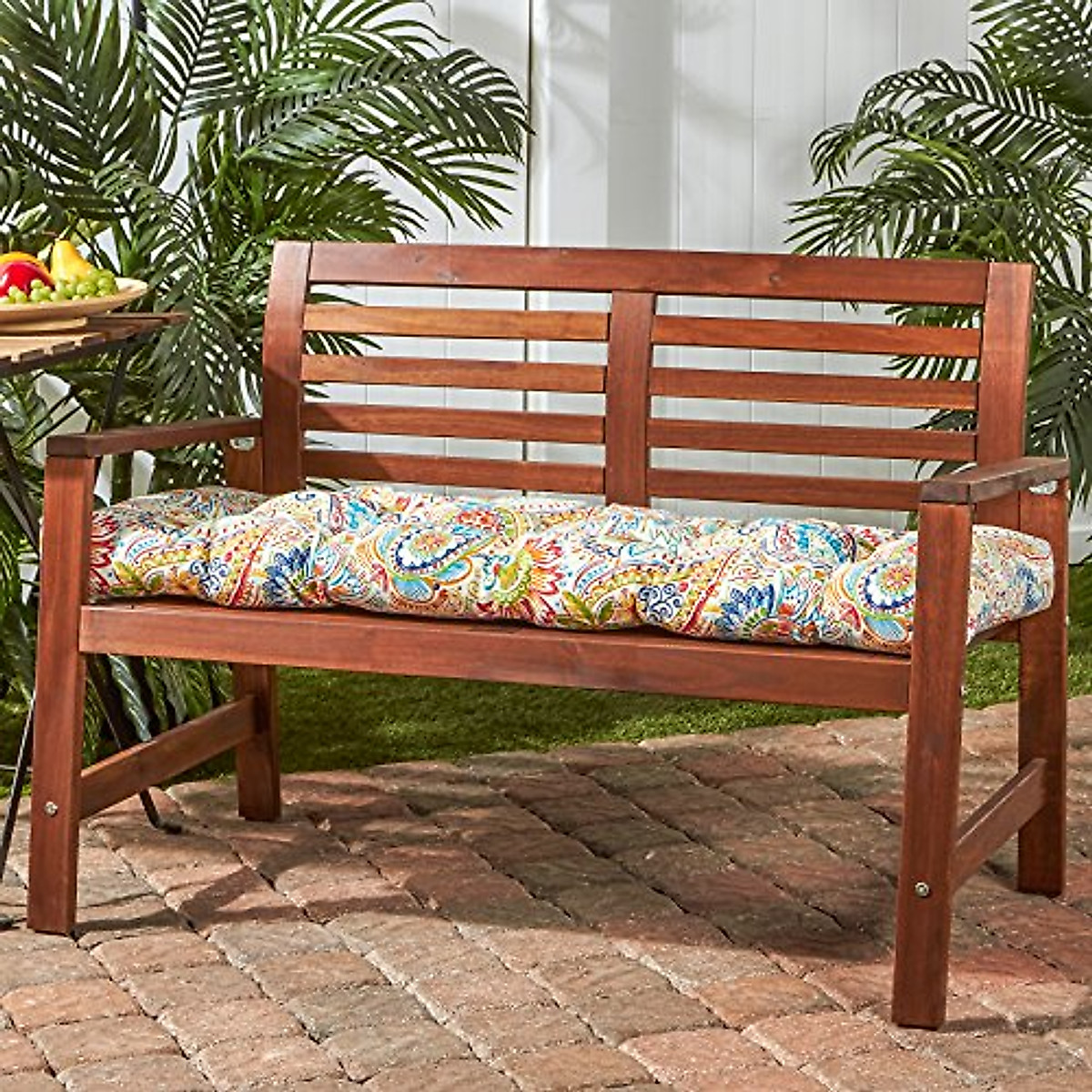 Greendale Home Fashions Outdoor 51x18-inch Bench Cushion, 1 Count (Pack of 1), Jubilee