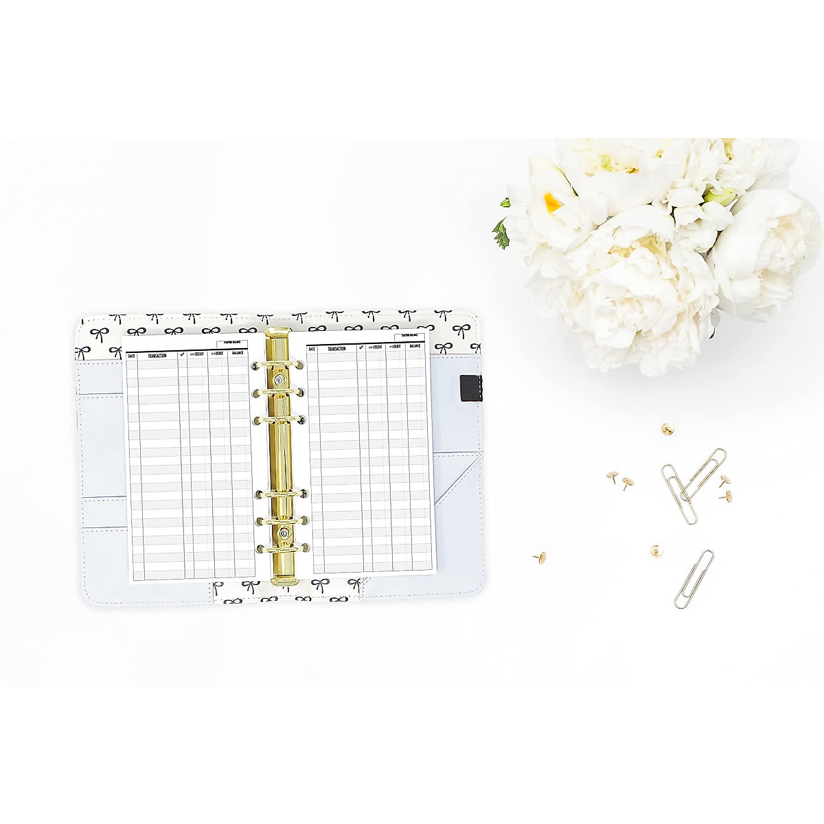 Personal Checkbook Planner Refill, 3.74 x 6.73 inches, Pre-Punched for 6-Rings to Fit Filofax, LV MM, Kikki K and Other Binders, 30 Sheets Per Pack (Vertical)