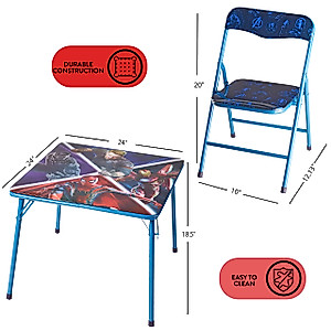 Marvel Avengers Infinity War 3 Piece Children's Activity Square Table and Chair Set, Ages 3+