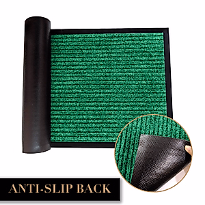 LuxUrux Durable Rubber Door Mat - Heavy Duty, Indoor/Outdoor (17'' x 30'') - Easy Clean, Waterproof, Low-Profile - Ideal for Entryways, Patios, Garages