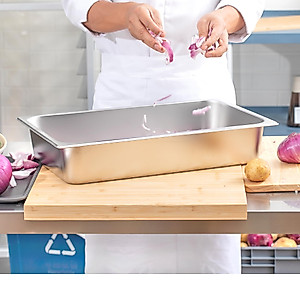 EGGKITPO Hotel Pans Full Size 6-Pack 4 Inch Stainless Steel Trays for Food Commercial Hotel Pan Food Containers Chafing Pans For Restaurant Buffet Party Supplies