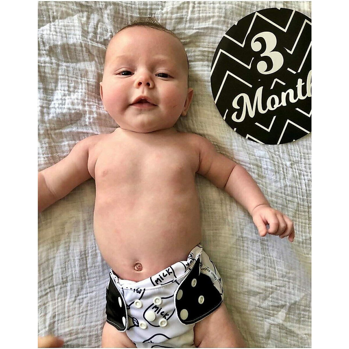 KaWaii Baby One Size Printed Snap Cloth Diaper, Leakproof Washable Reusable Newborn to Toddler Unisex Pack of 20