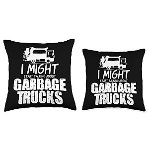 Garbage Truck Driver Joke Trucks Recycling Waste Bin RCV Throw Pillow